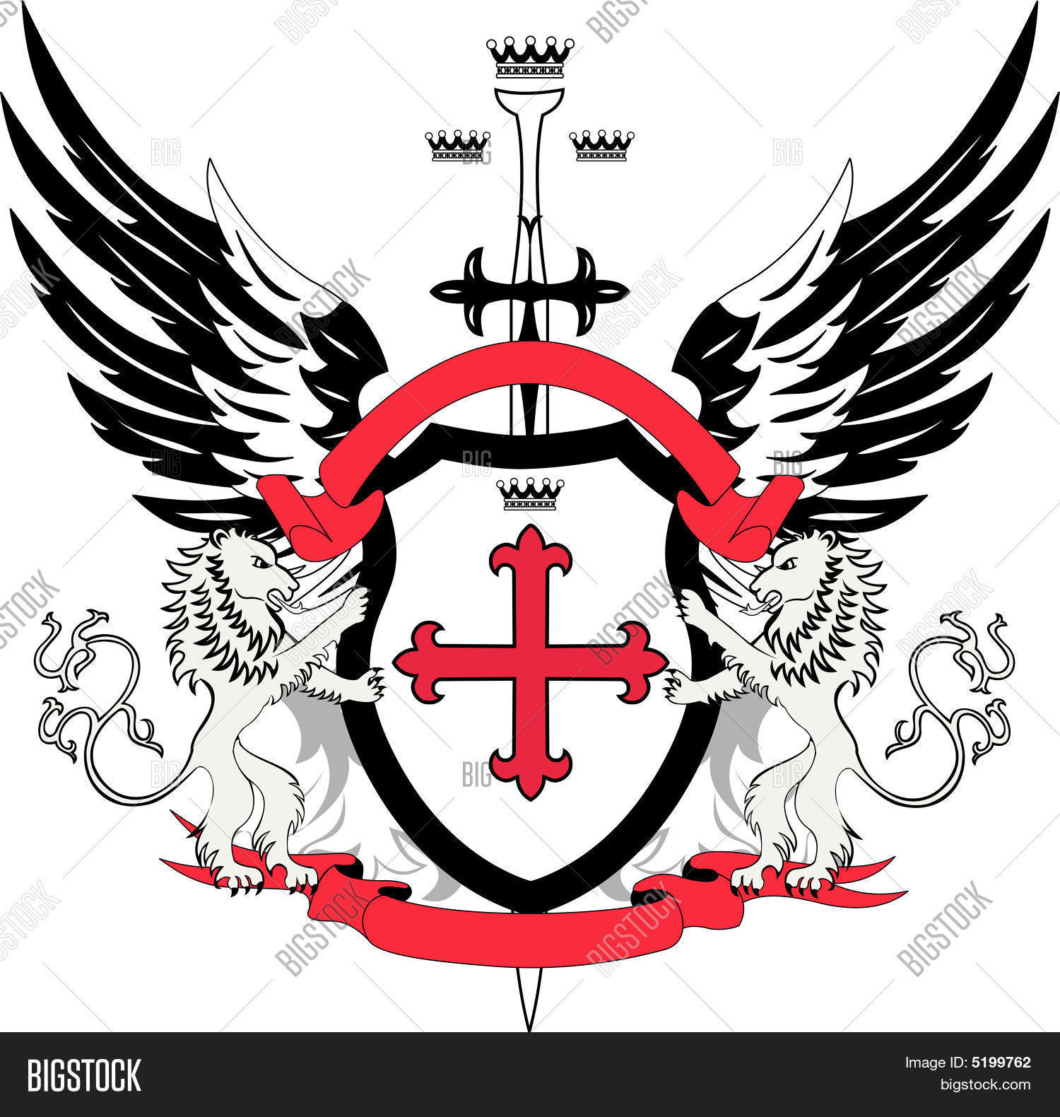 Heraldic Shield Cross Vector & Photo (Free Trial) | Bigstock