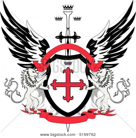 Heraldic Shield Cross Vector & Photo (Free Trial) | Bigstock