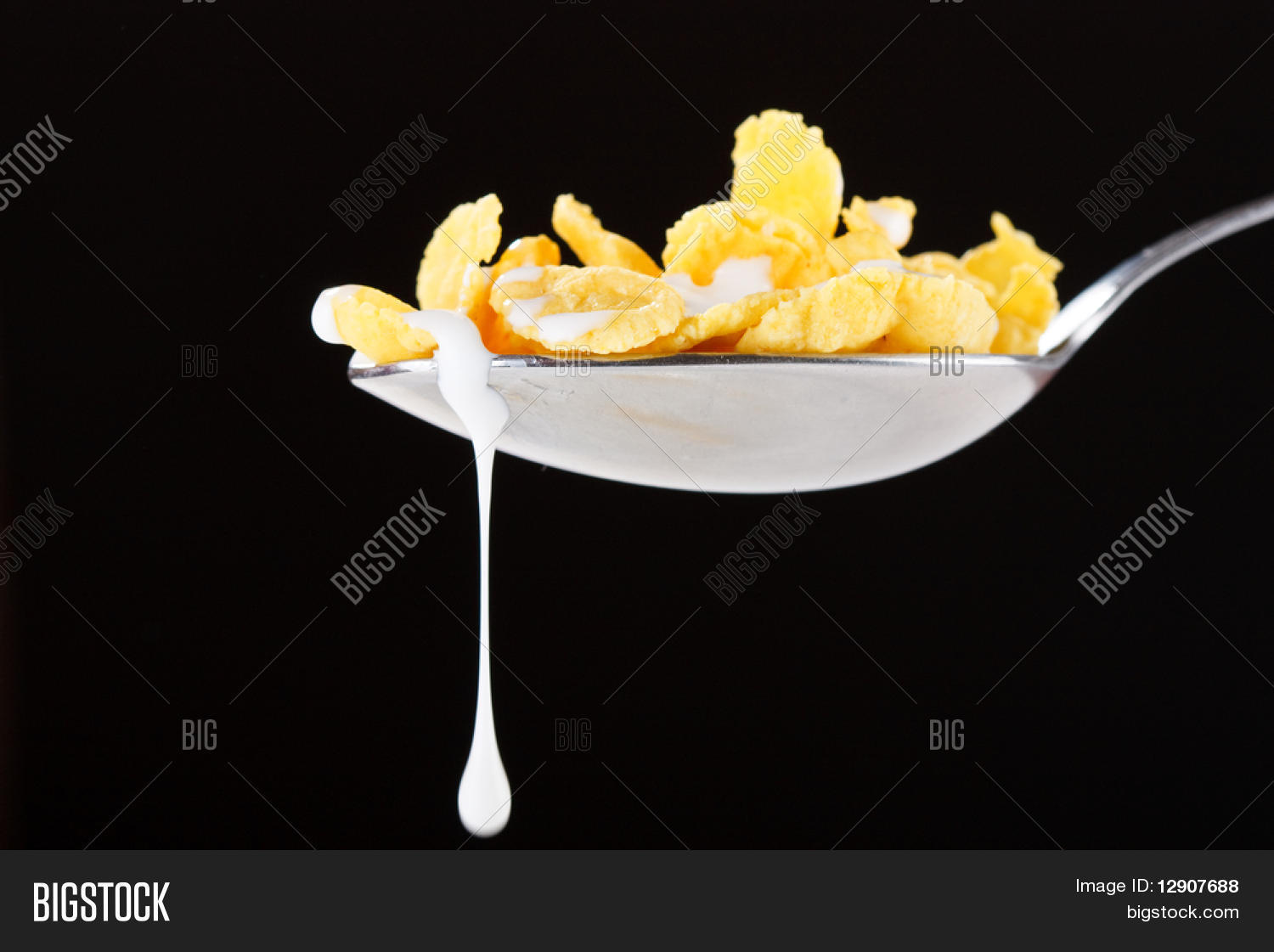 Corn Flakes On Spoon Image & Photo (Free Trial) | Bigstock