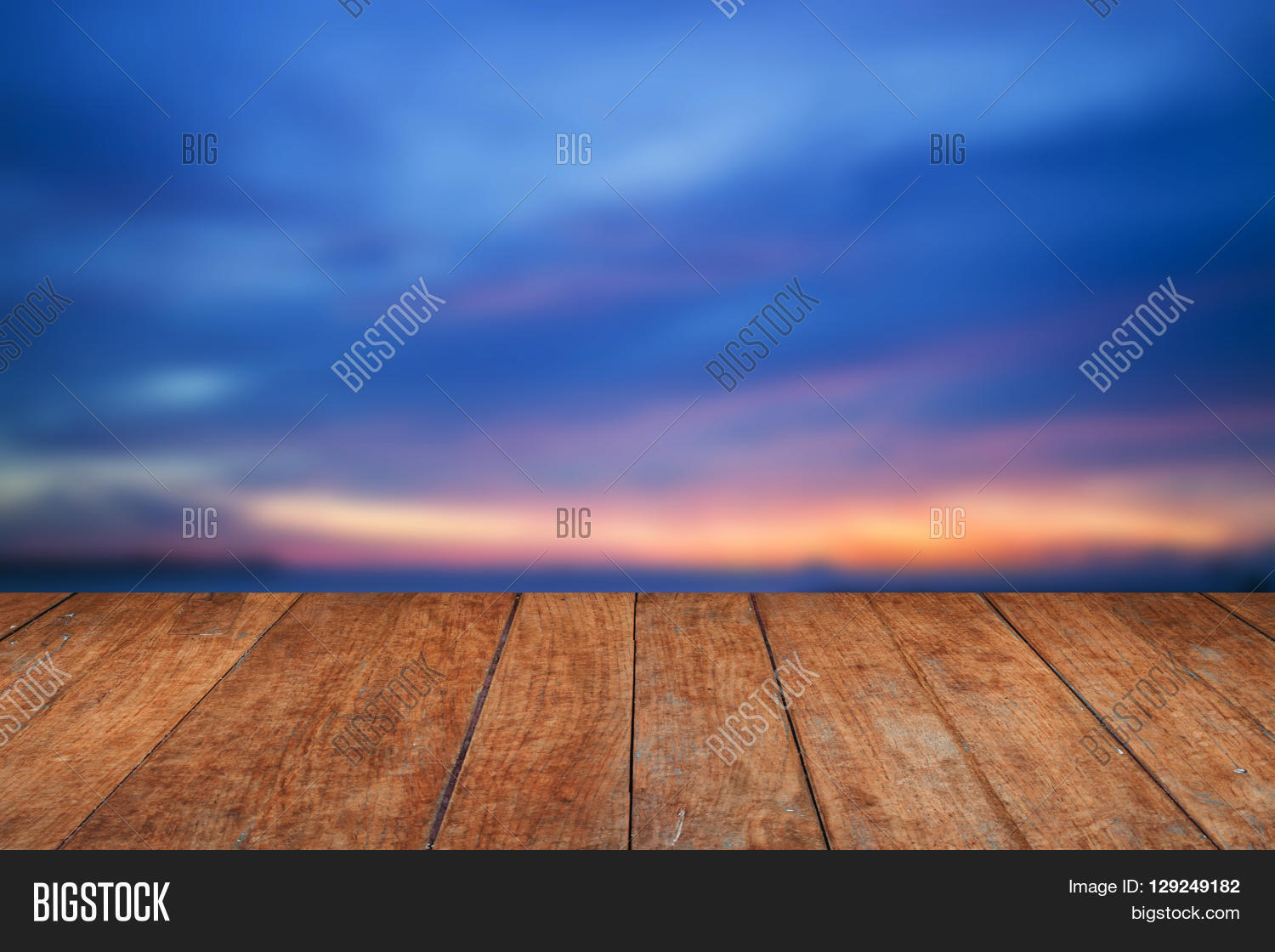 Blue Sunset Sky Wood Image & Photo (Free Trial) | Bigstock