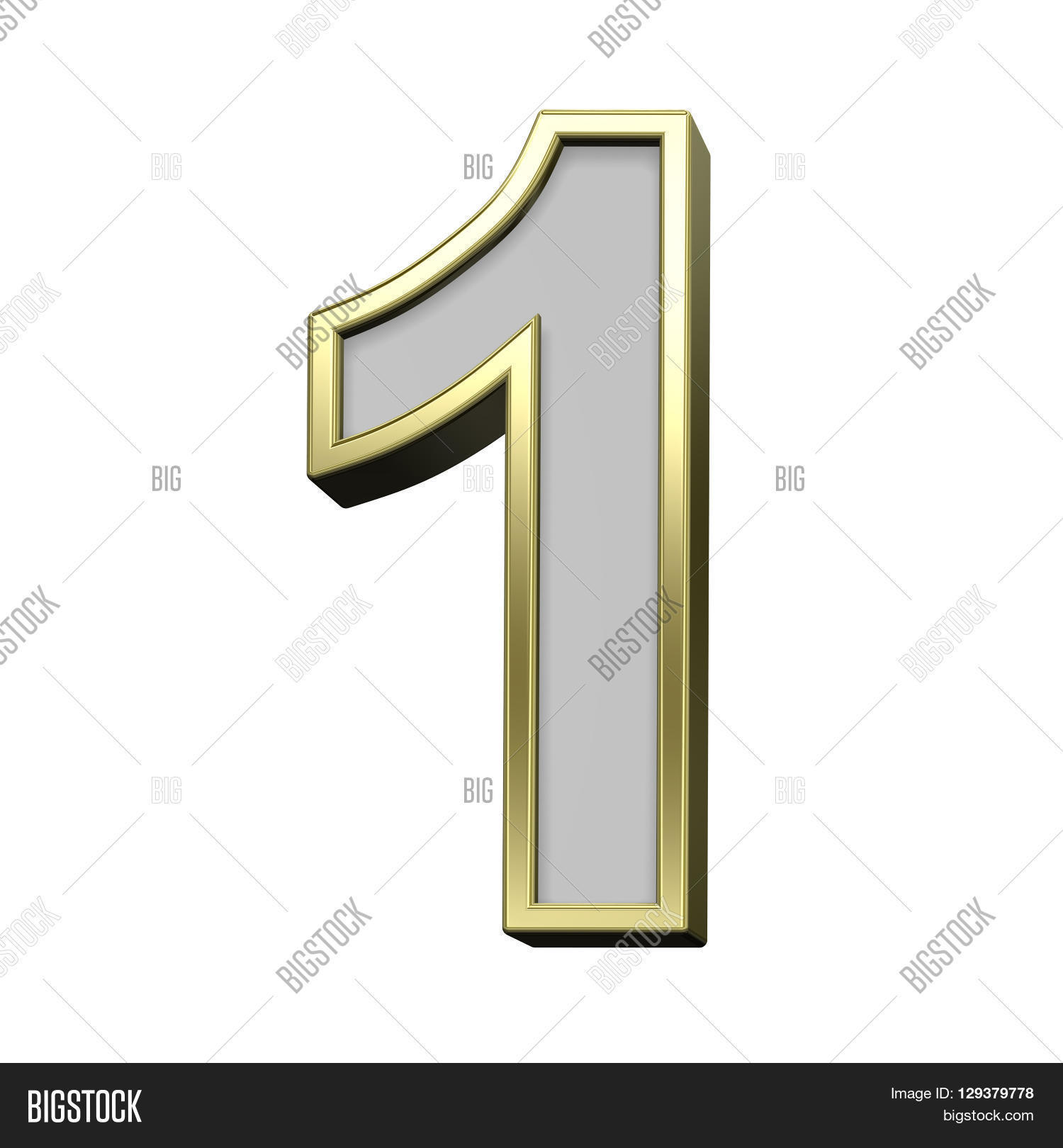 One Digit Gray Gold Image & Photo (Free Trial) | Bigstock
