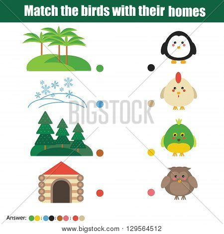 Match Birds Homes Vector & Photo (Free Trial) | Bigstock