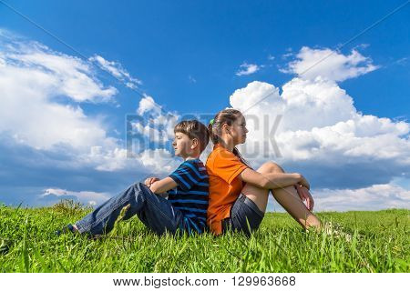 Two Kids Sitting Back Image & Photo (Free Trial) | Bigstock