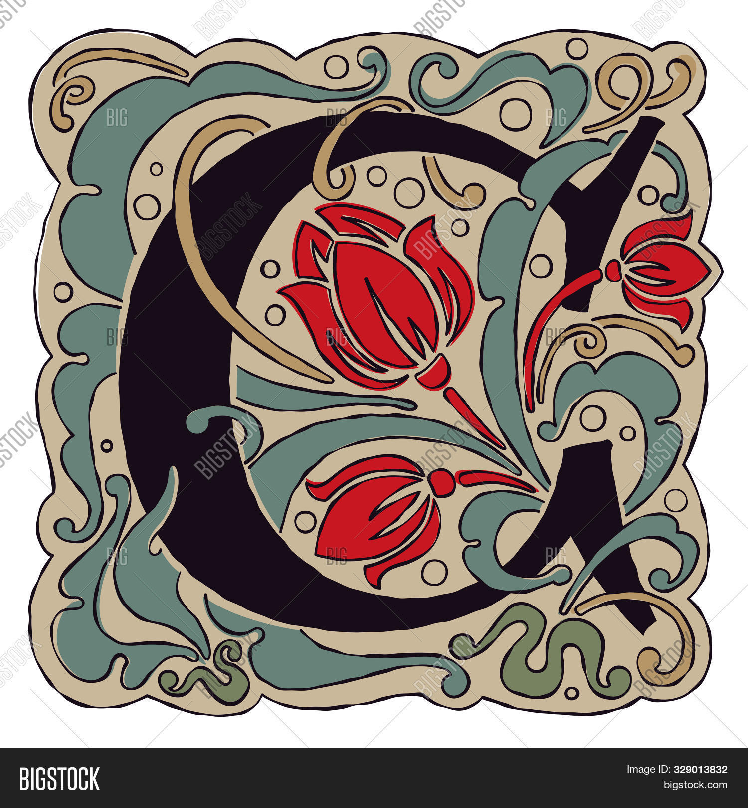 C Letter Vintage Vector & Photo (Free Trial) | Bigstock