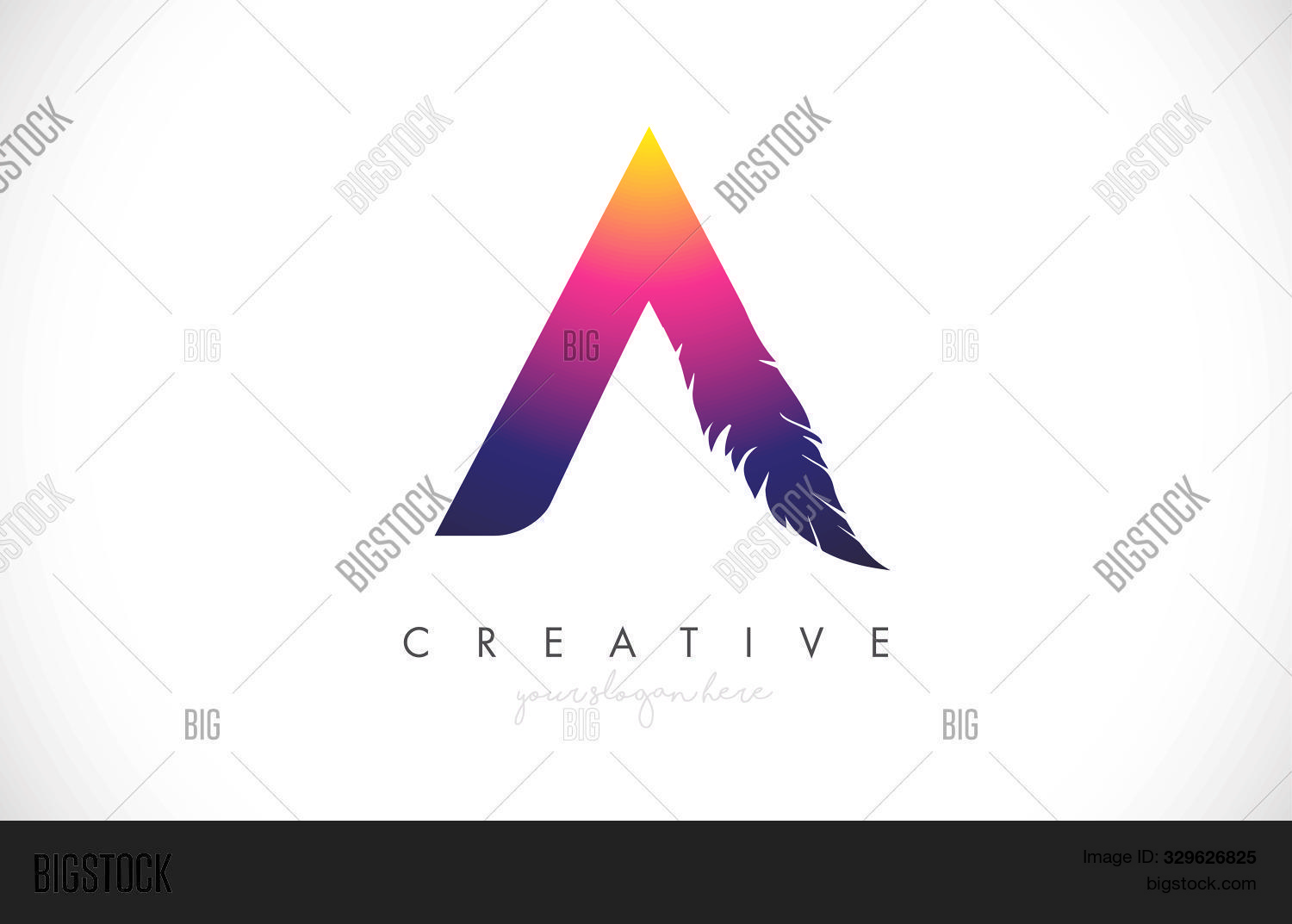 Feather Letter Logo Vector & Photo (Free Trial) | Bigstock