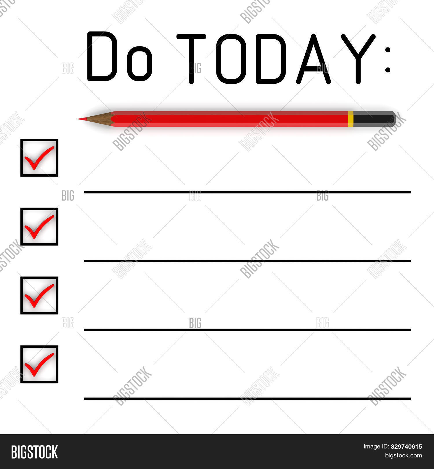 Do List Today. Red Image & Photo (Free Trial) | Bigstock