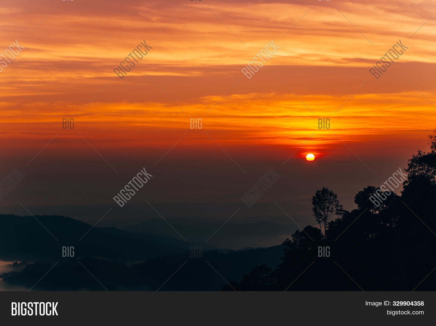 Mountain Mist Sunrise, Image & Photo (Free Trial) | Bigstock
