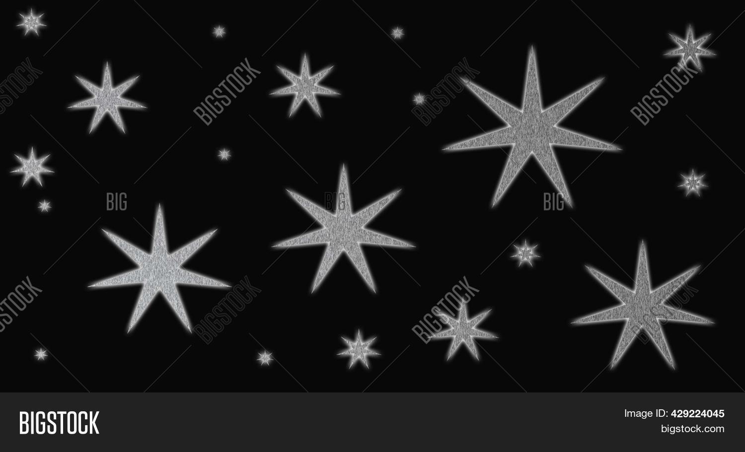 Silver Stars On Black Image & Photo (Free Trial) | Bigstock