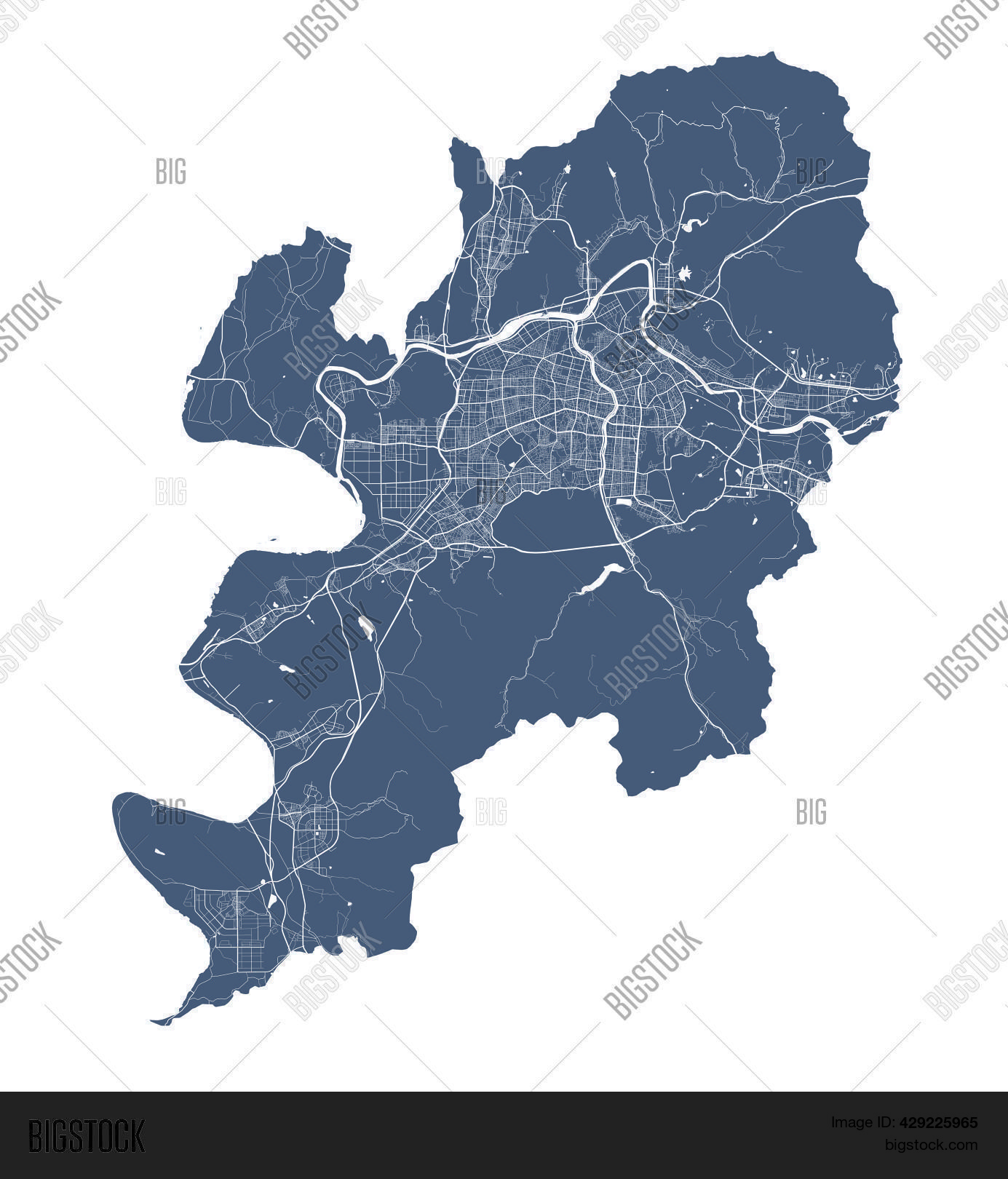 Daegu Map. Detailed Vector & Photo (Free Trial) | Bigstock
