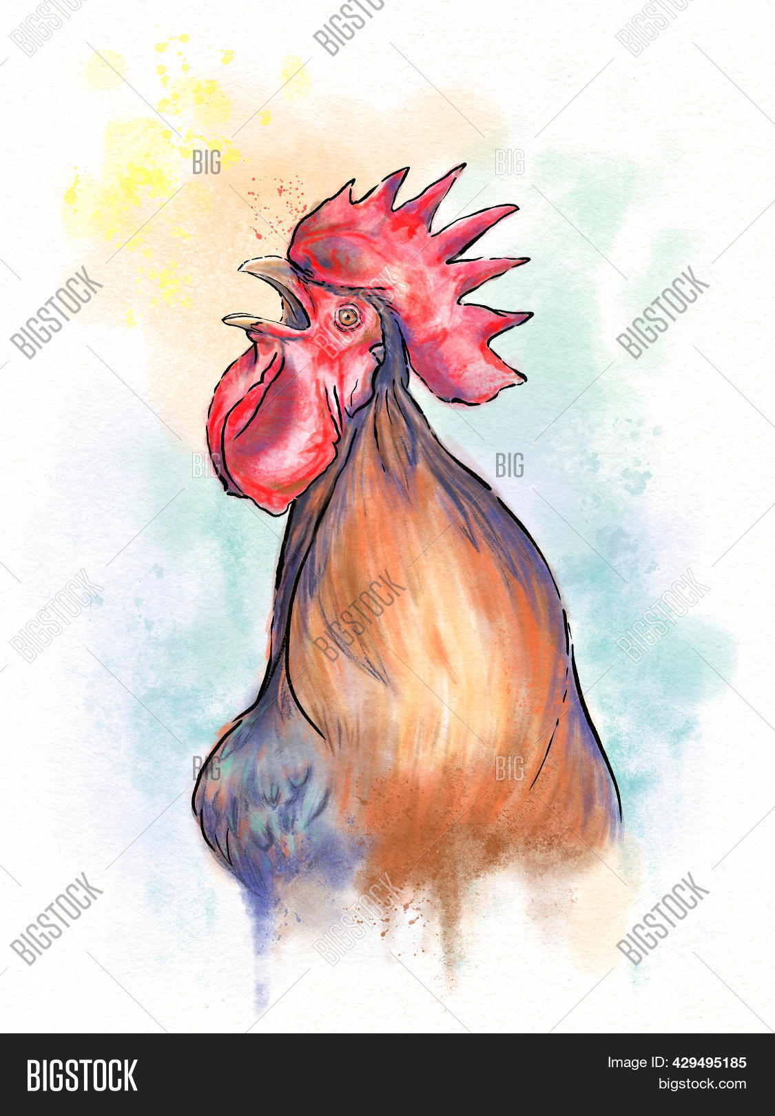 Head Painting Crowing Image & Photo (Free Trial) | Bigstock