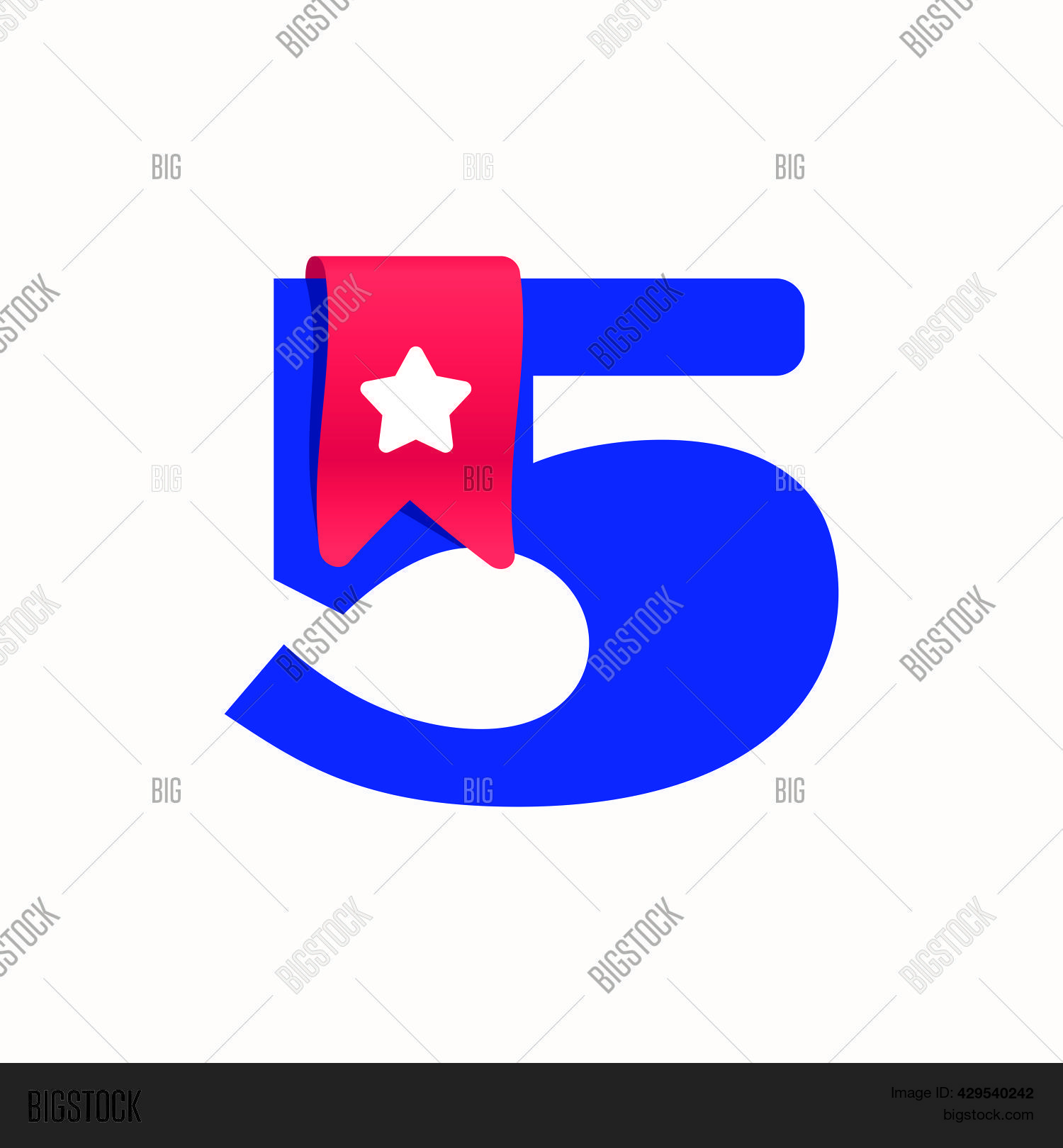 Cute Bold Number Five Vector & Photo (Free Trial) | Bigstock