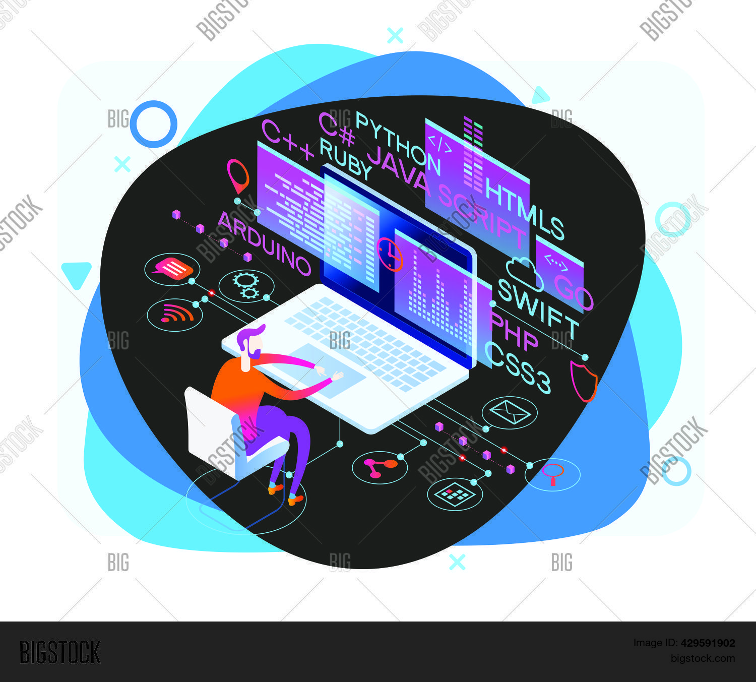 Programming Web Vector & Photo (Free Trial) | Bigstock