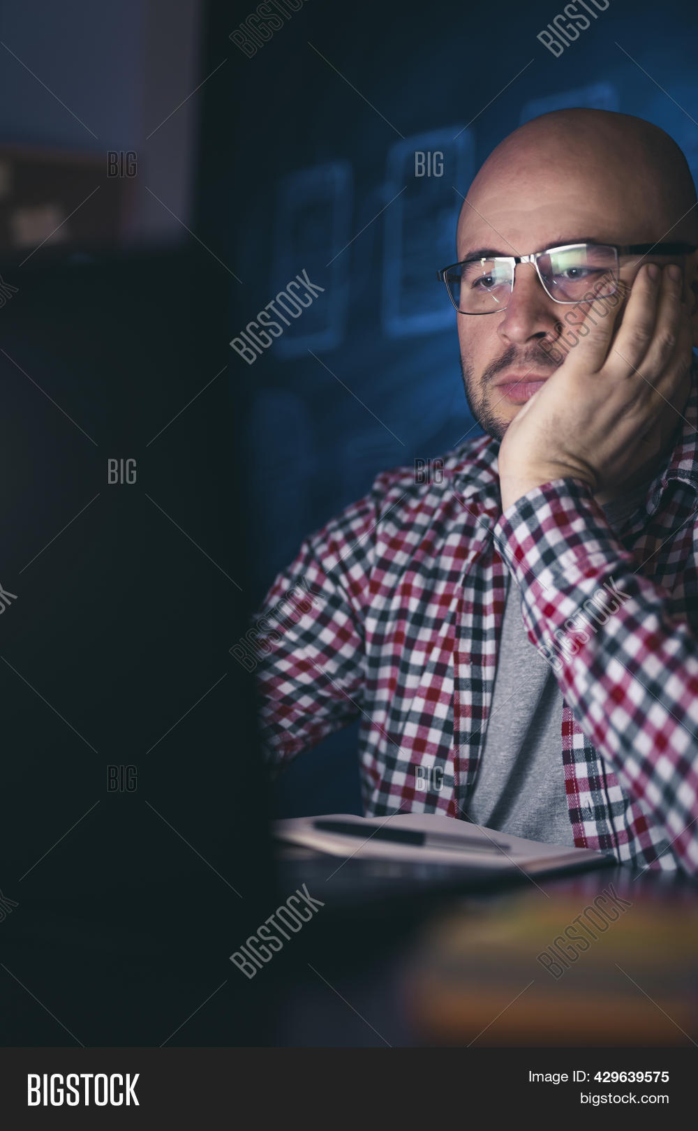 Man Sitting His Desk, Image & Photo (Free Trial) | Bigstock