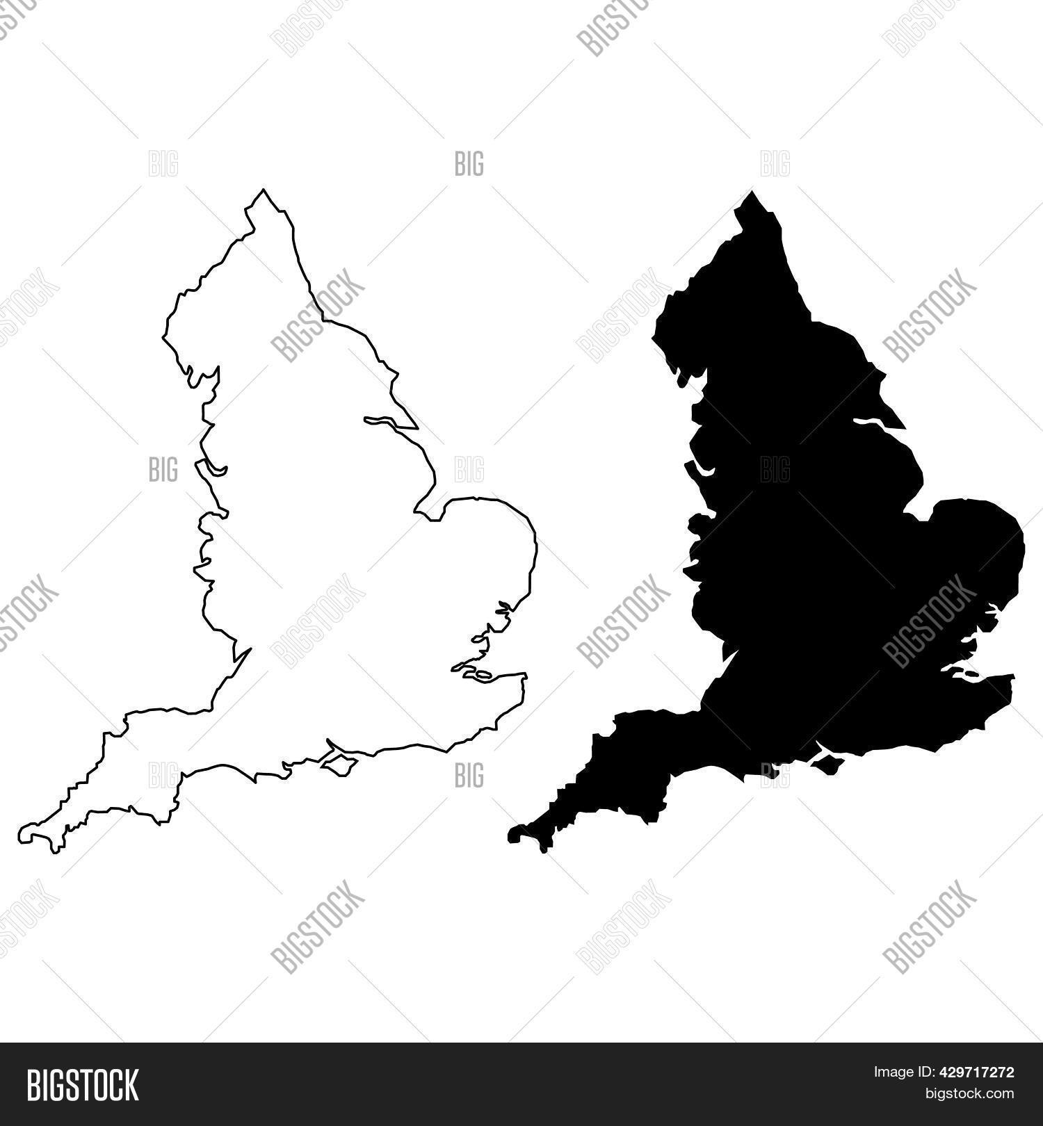 England Black Map On Image & Photo (Free Trial) | Bigstock