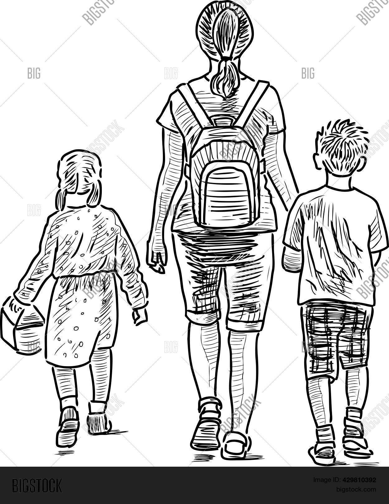 Outline Drawing Young Vector & Photo (Free Trial) | Bigstock