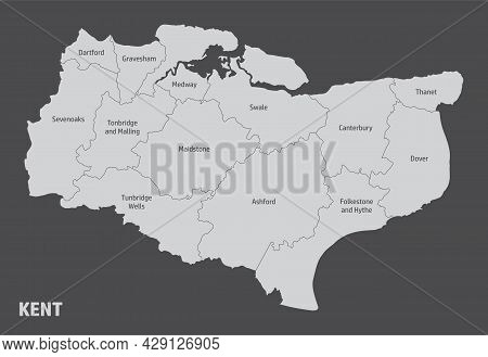 Kent County Map Vector & Photo (Free Trial) | Bigstock