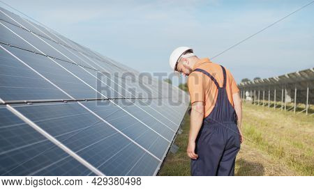Sustainable Green Energy Jobs, Solar Panel Technician Working With ...
