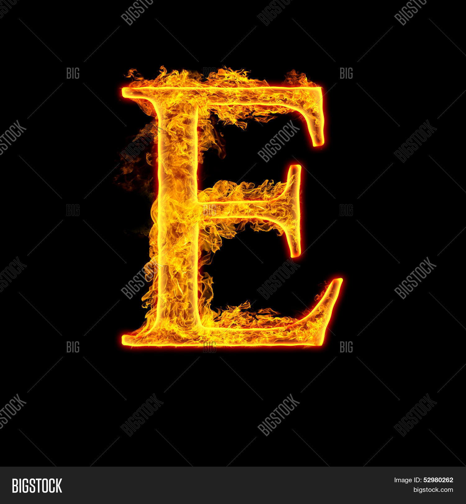 Fire Alphabet Letter E Image & Photo (Free Trial) | Bigstock