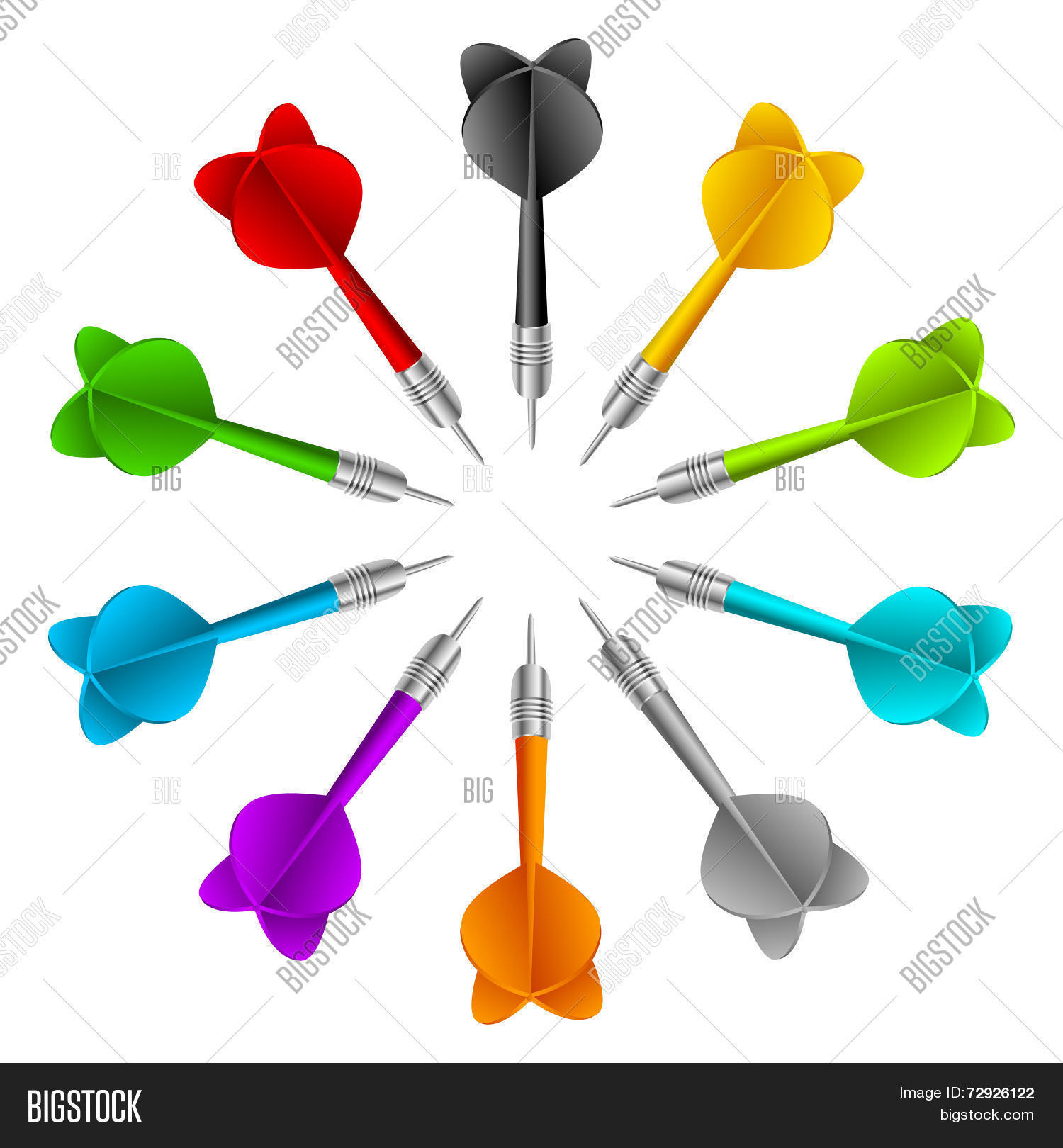 Set Darts. Vector Vector & Photo (Free Trial) | Bigstock