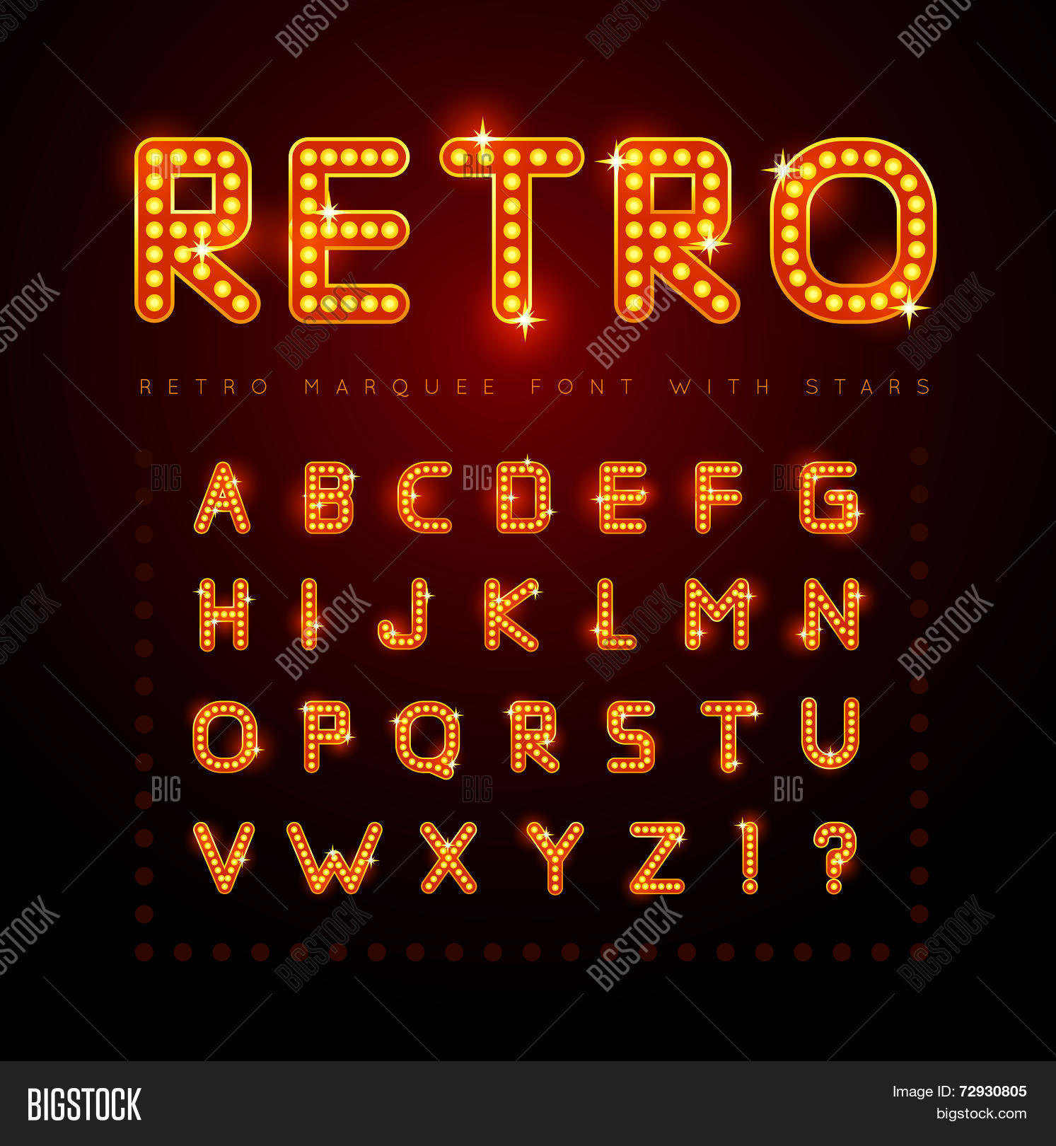 Retro Font Vector & Photo (Free Trial) | Bigstock