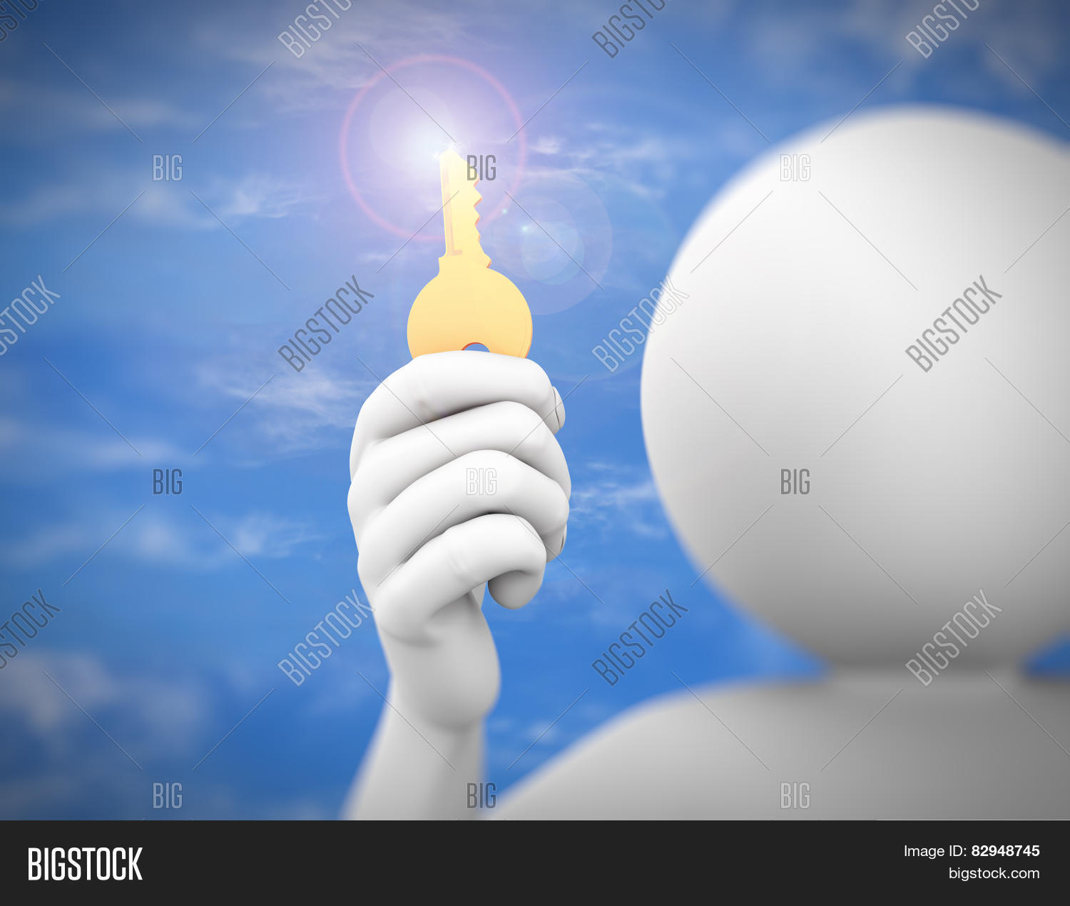 3D Man Holding Key Image & Photo (Free Trial) | Bigstock