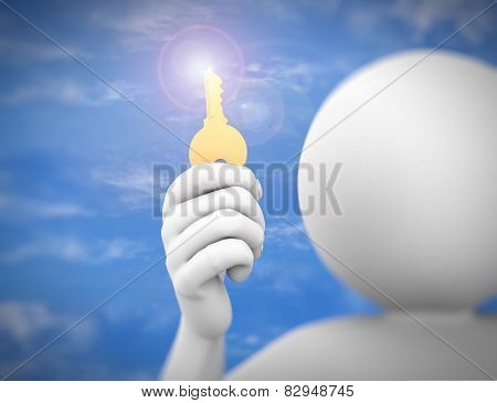 3D Man Holding Key Image & Photo (Free Trial) | Bigstock