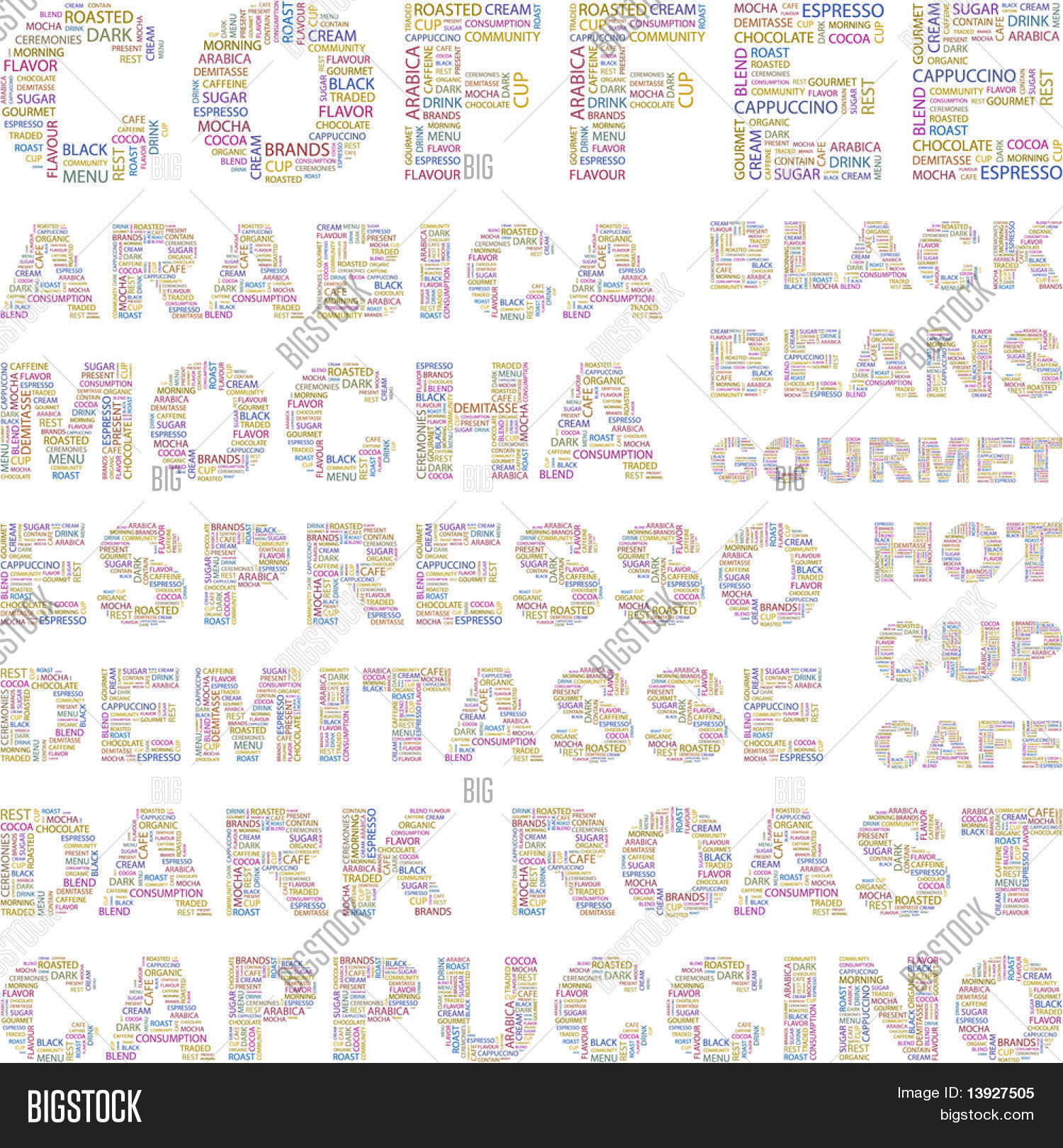 COFFEE. Word Collage Vector & Photo (Free Trial) | Bigstock