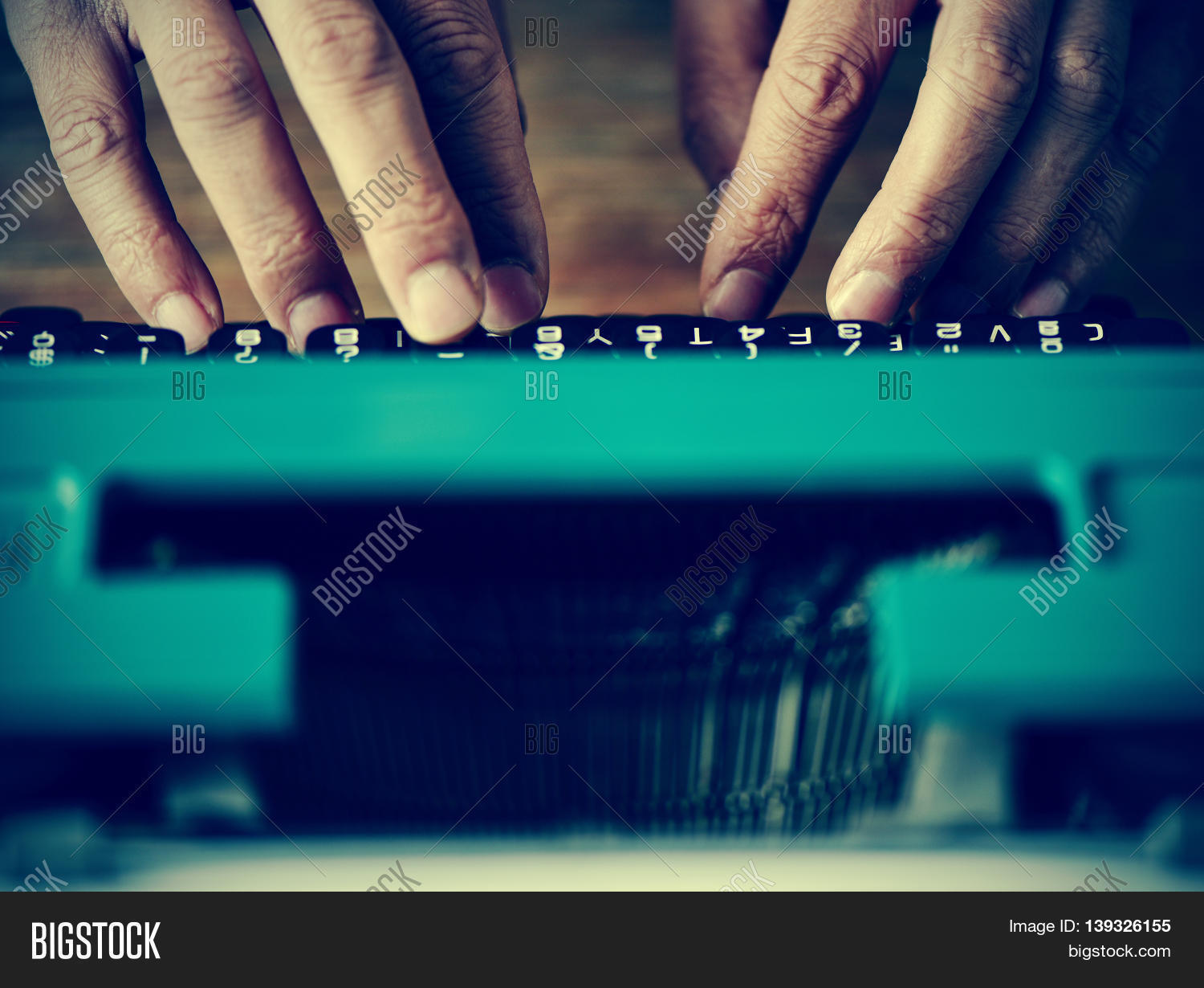 Closeup Man Typing Old Image & Photo (Free Trial) | Bigstock