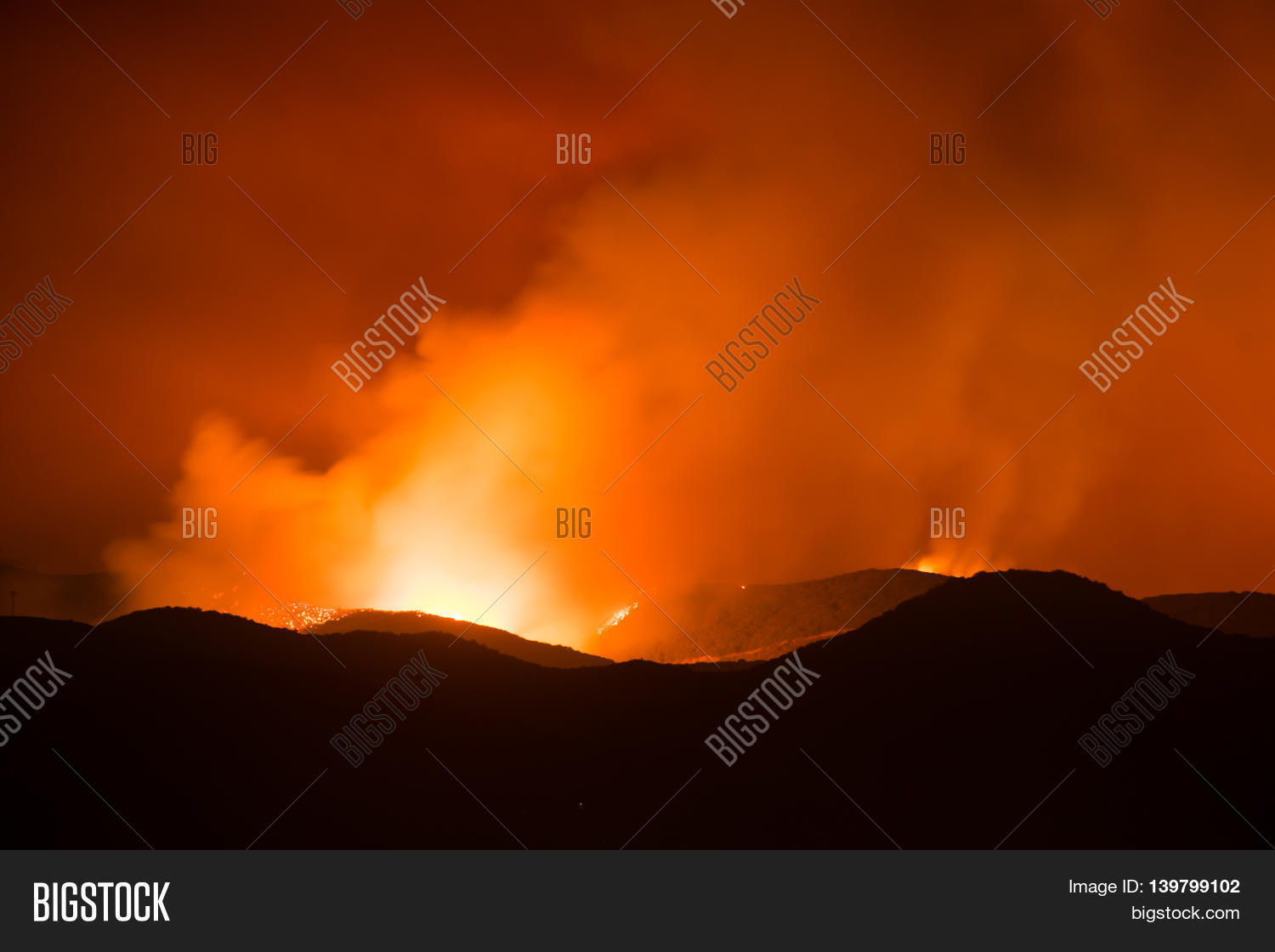 Hillside On Fire Image & Photo (Free Trial) | Bigstock
