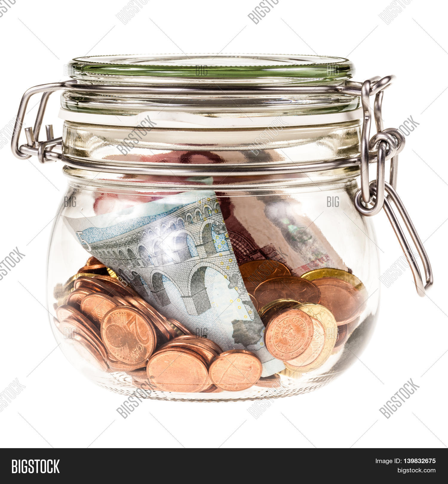 Jar Money Isolated Image & Photo (Free Trial) | Bigstock