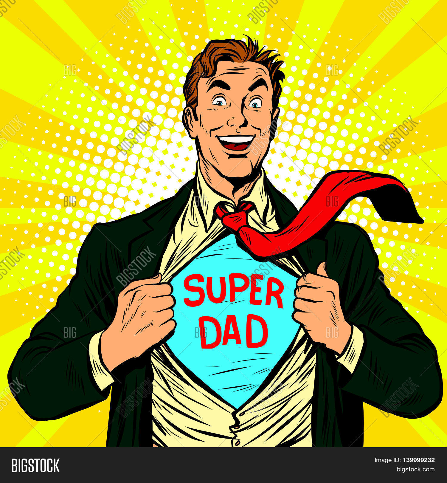 Super Dad Hero Joyful Vector & Photo (Free Trial) | Bigstock