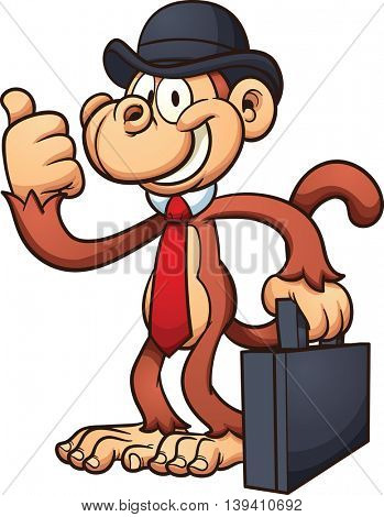Cartoon Worker Monkey Vector & Photo (Free Trial) | Bigstock