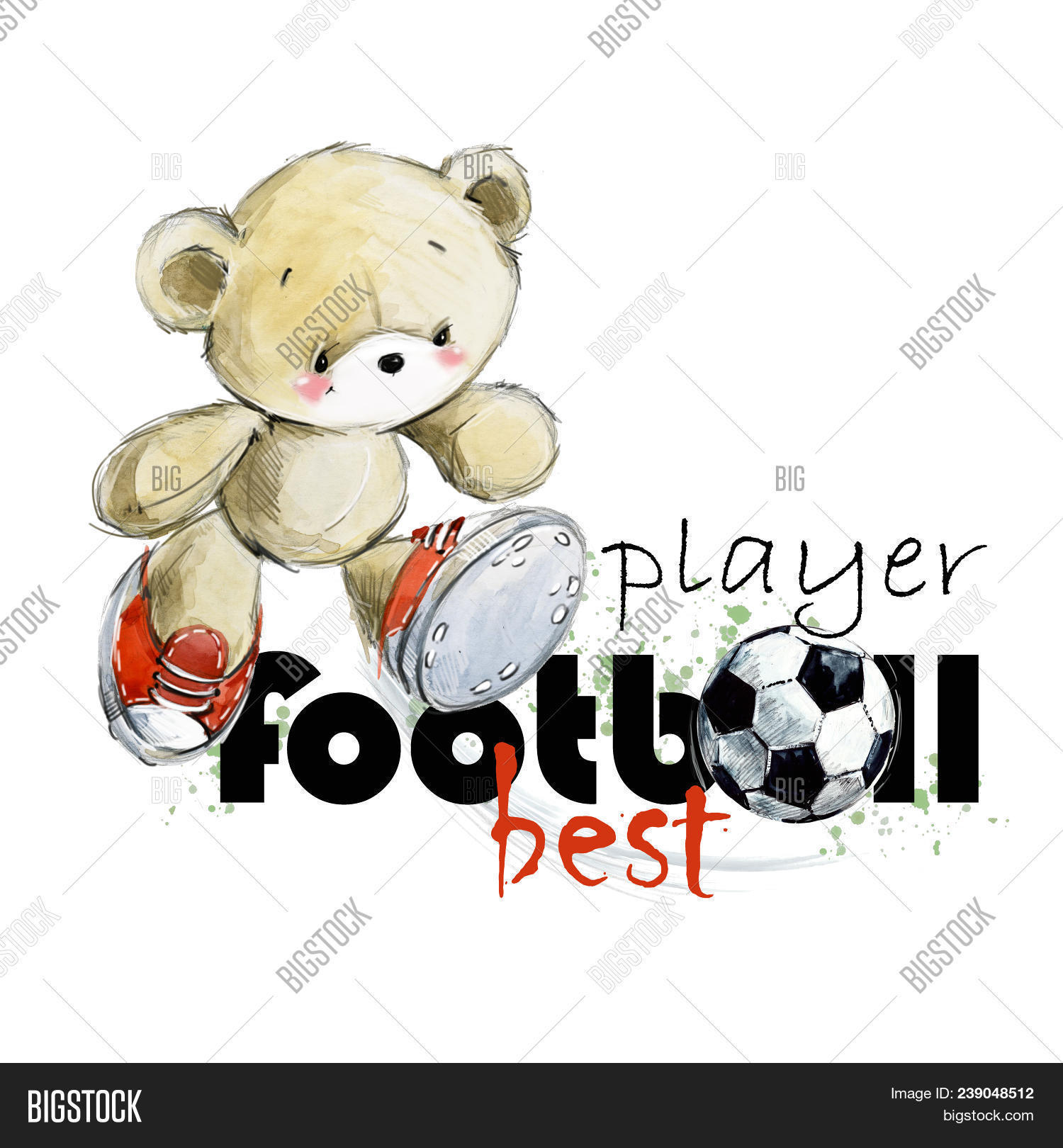 Cute Teddy Bear Soccer Image & Photo (Free Trial) | Bigstock