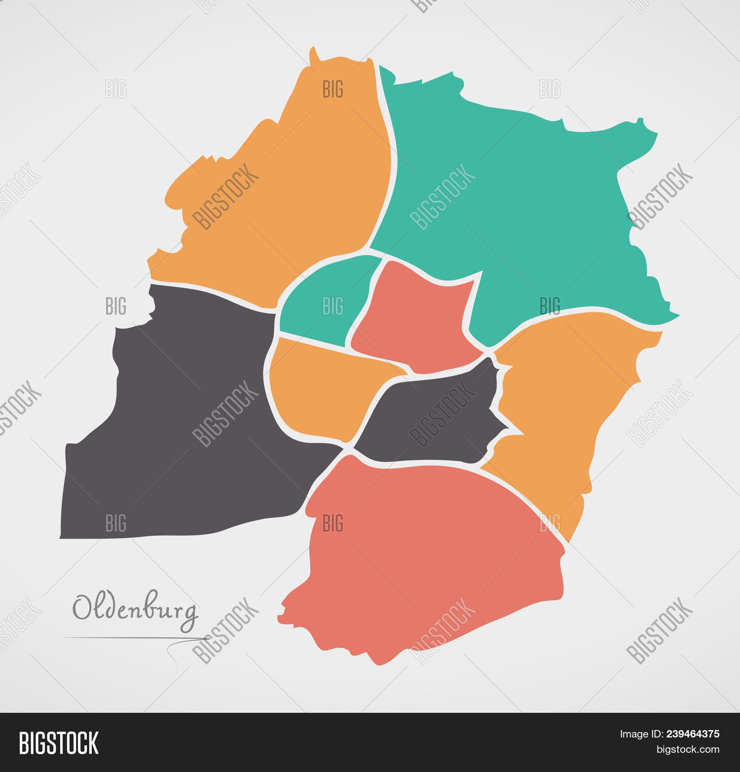 Oldenburg Map Boroughs Image & Photo (Free Trial) | Bigstock