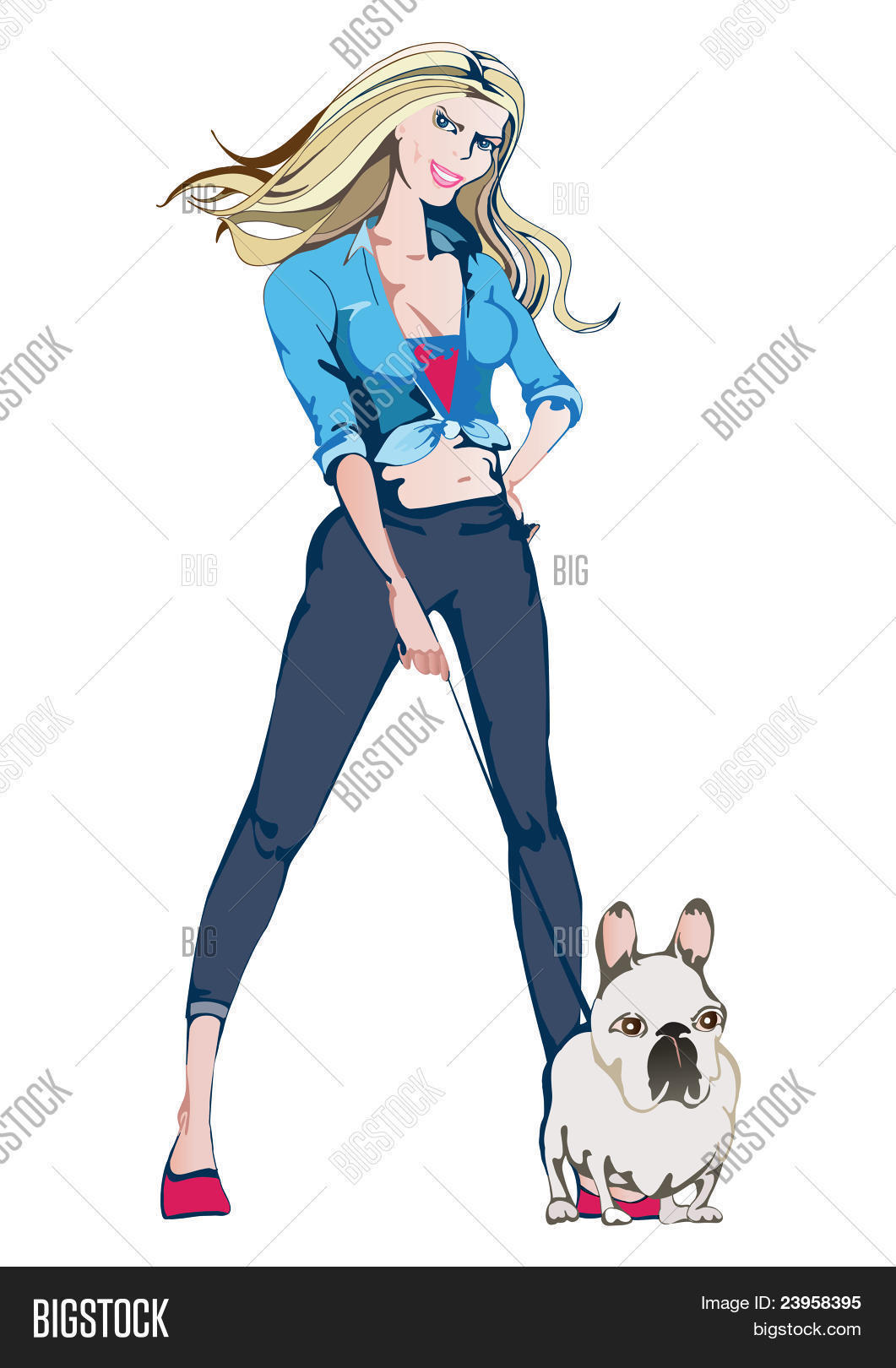 Girl French Bulldog Vector & Photo (Free Trial) | Bigstock