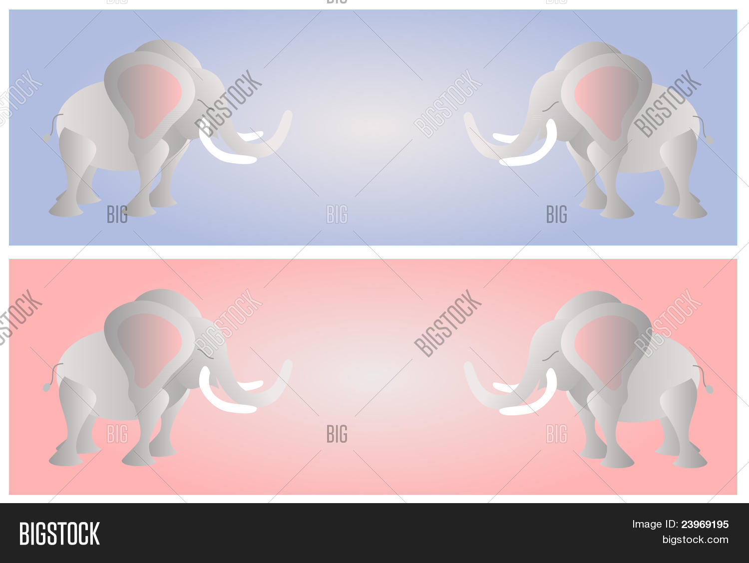 Elephants On Pink Vector & Photo (Free Trial) | Bigstock