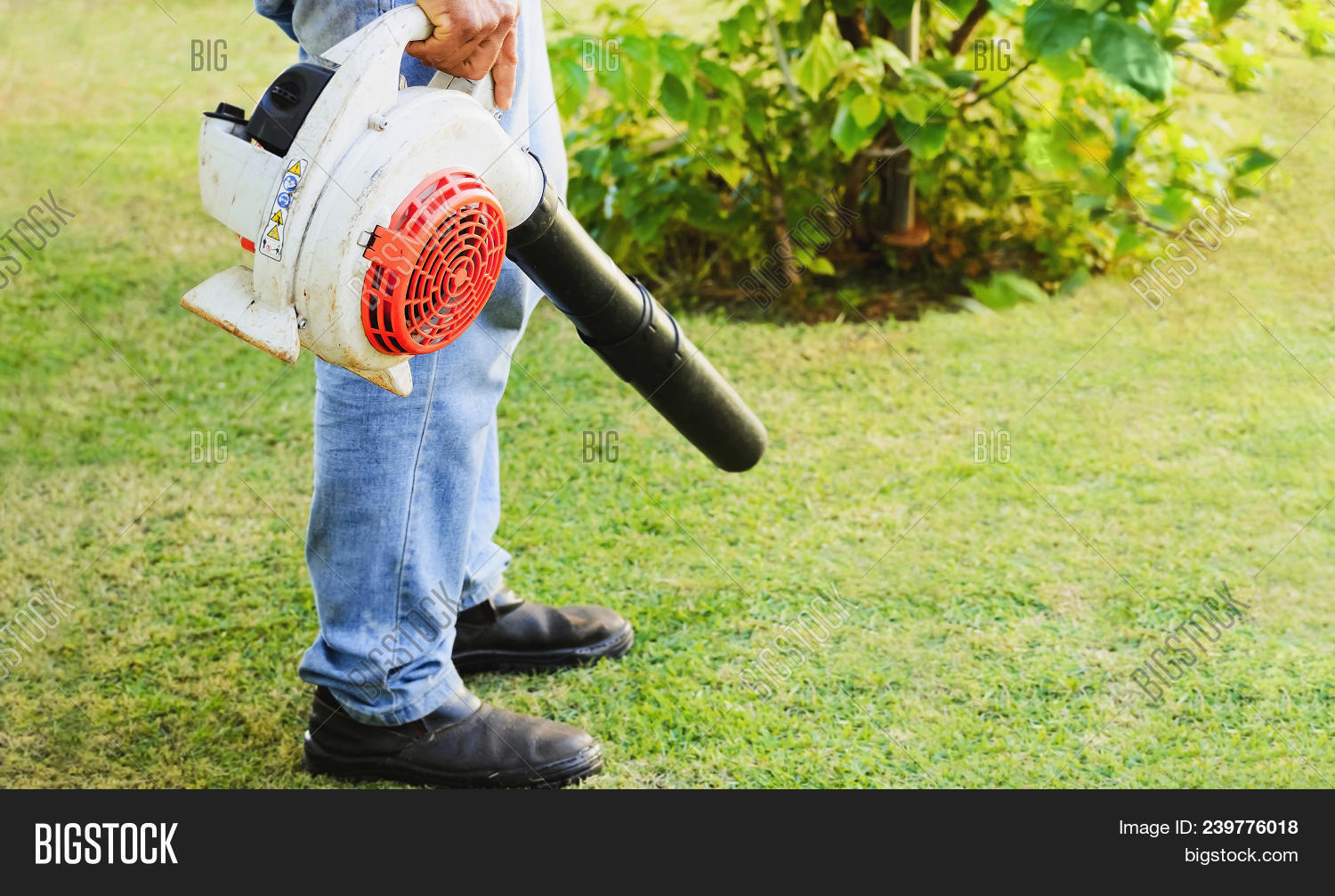 Man Using Leaf Blower Image & Photo (Free Trial) | Bigstock