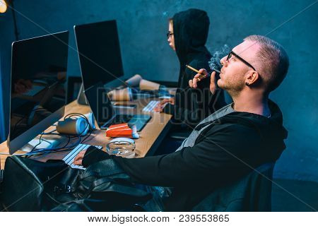 Male Hacker Working On Image & Photo (Free Trial) | Bigstock