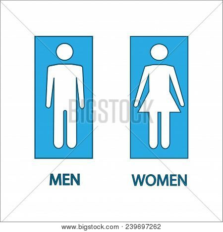 Wc Sign. Blue Vector & Photo (Free Trial) | Bigstock