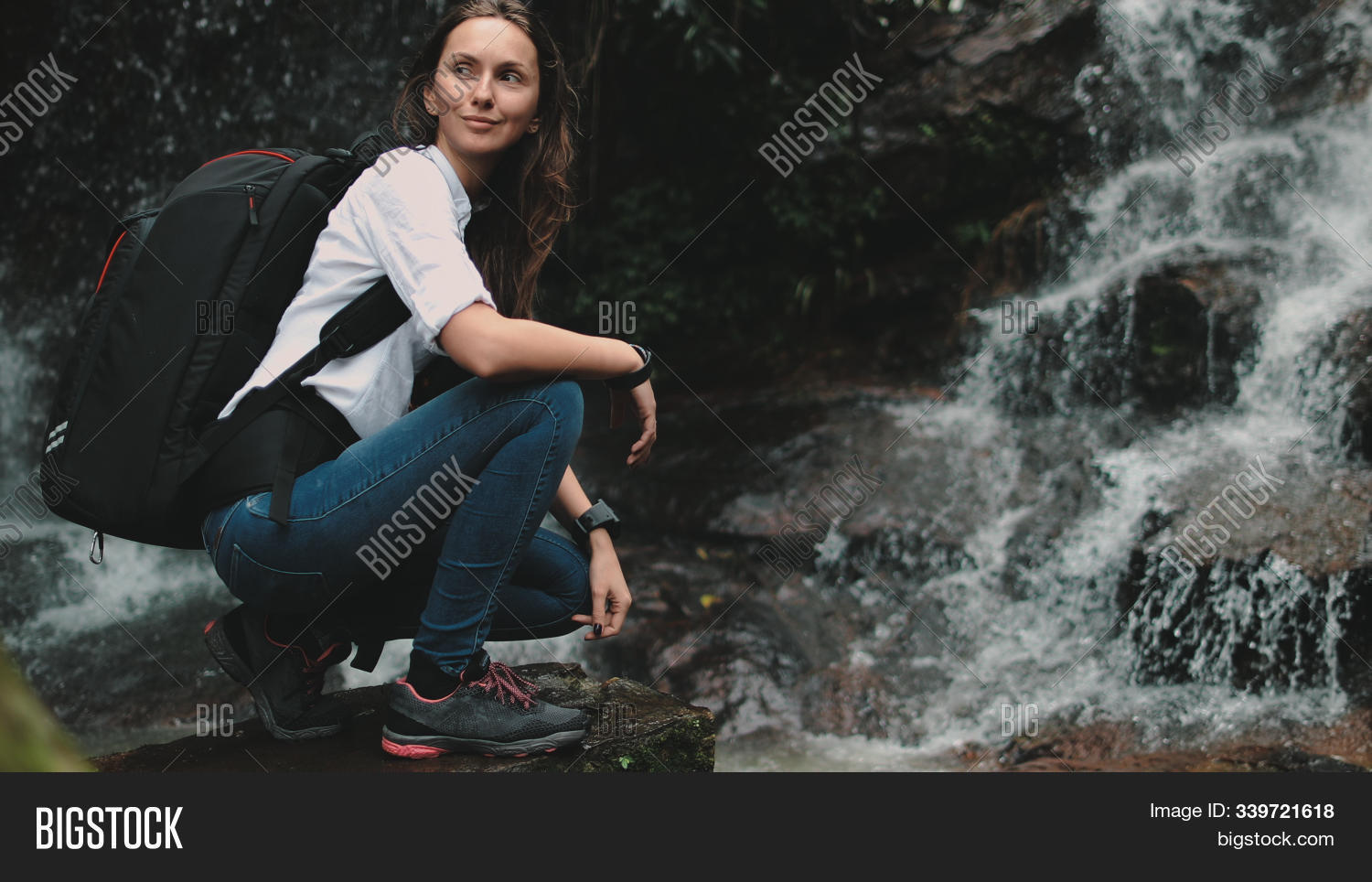 Female Hiker Crouch Image & Photo (Free Trial) | Bigstock