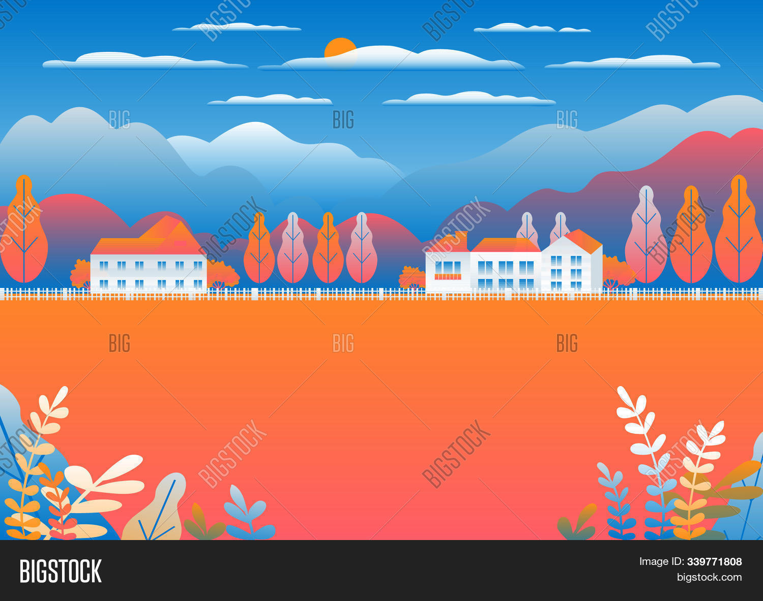 Countryside Landscape Vector & Photo (Free Trial) | Bigstock