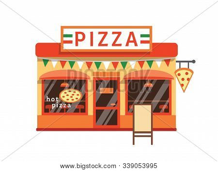 Pizza Shop Flat Vector & Photo (Free Trial) | Bigstock