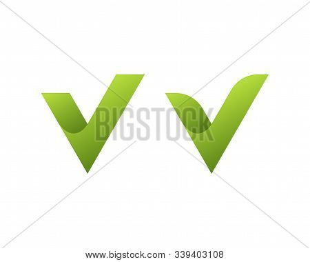 Green Letters V Check Vector & Photo (Free Trial) | Bigstock