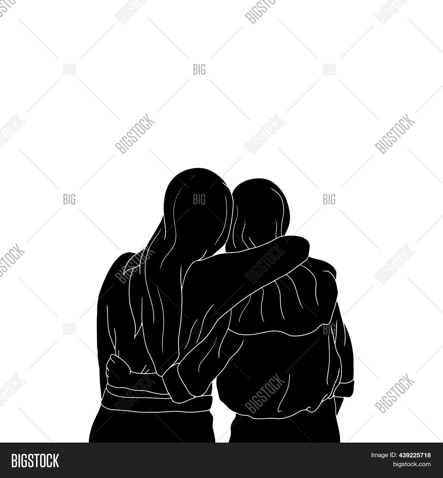 Two Girls Backside Vector & Photo (Free Trial) | Bigstock