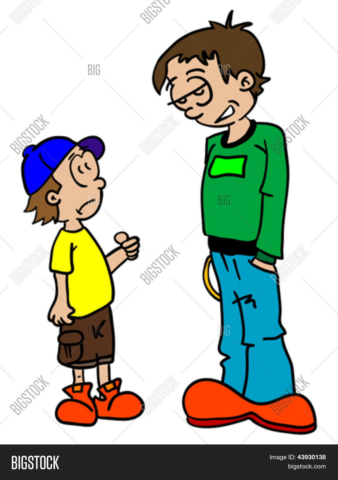 Two Boys Talking Cartoon