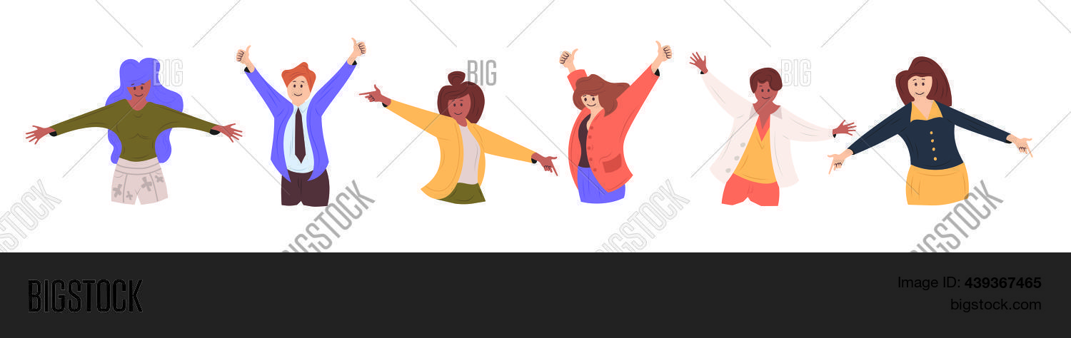Happy People Showing Vector & Photo (Free Trial) | Bigstock