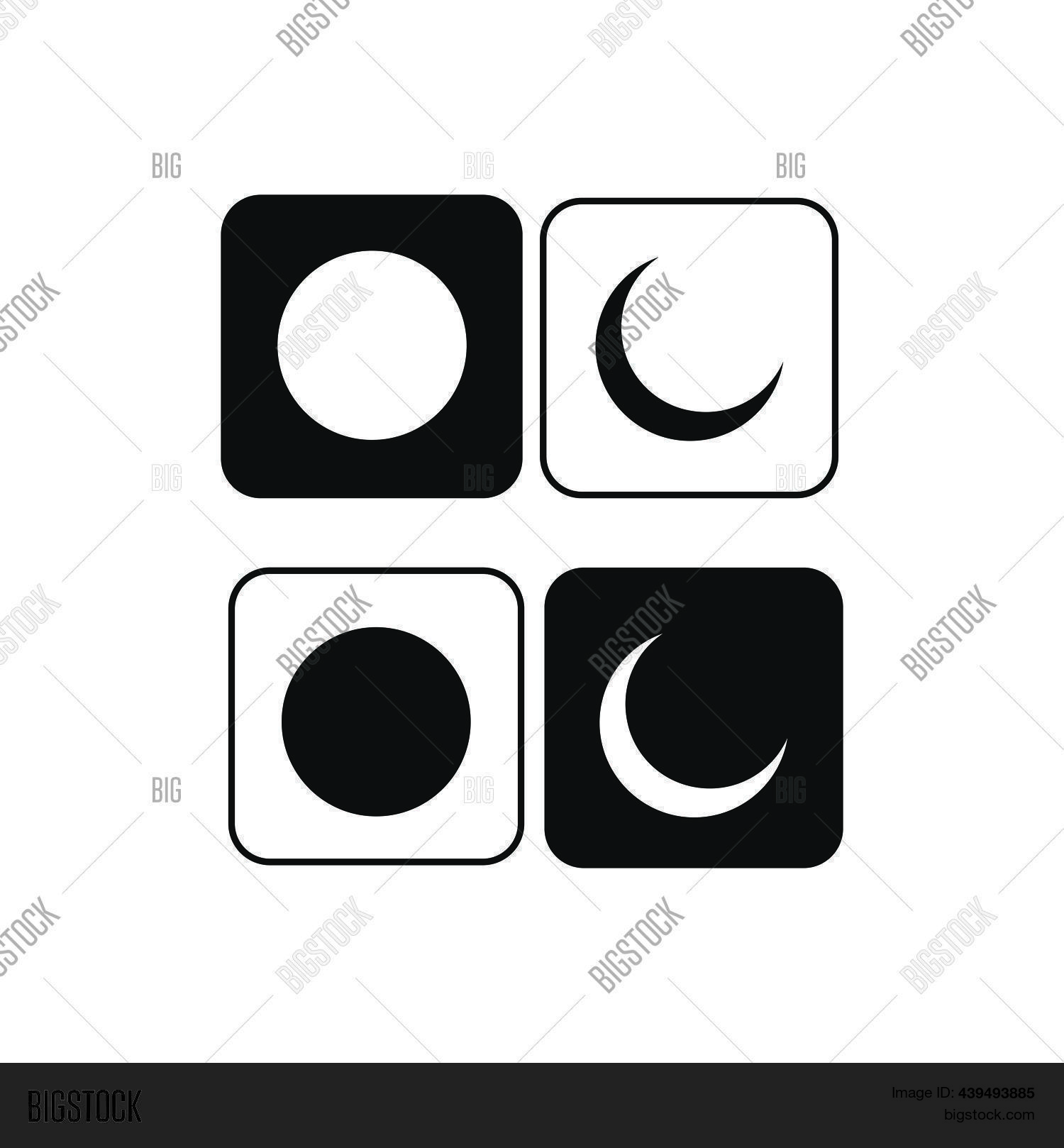 Simple Sun Moon Shape Vector & Photo (Free Trial) | Bigstock