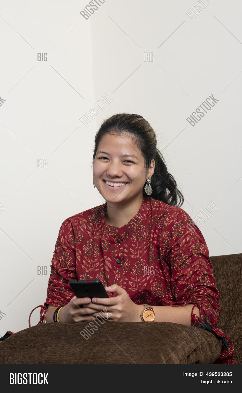 Indian Girl Using Her Image & Photo (Free Trial) | Bigstock