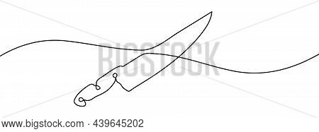 Continuous Line Drawing Of Knife. Knife Linear Icon. One Line Drawing ...
