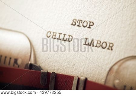 Stop Child Labor Text Image & Photo (Free Trial) | Bigstock